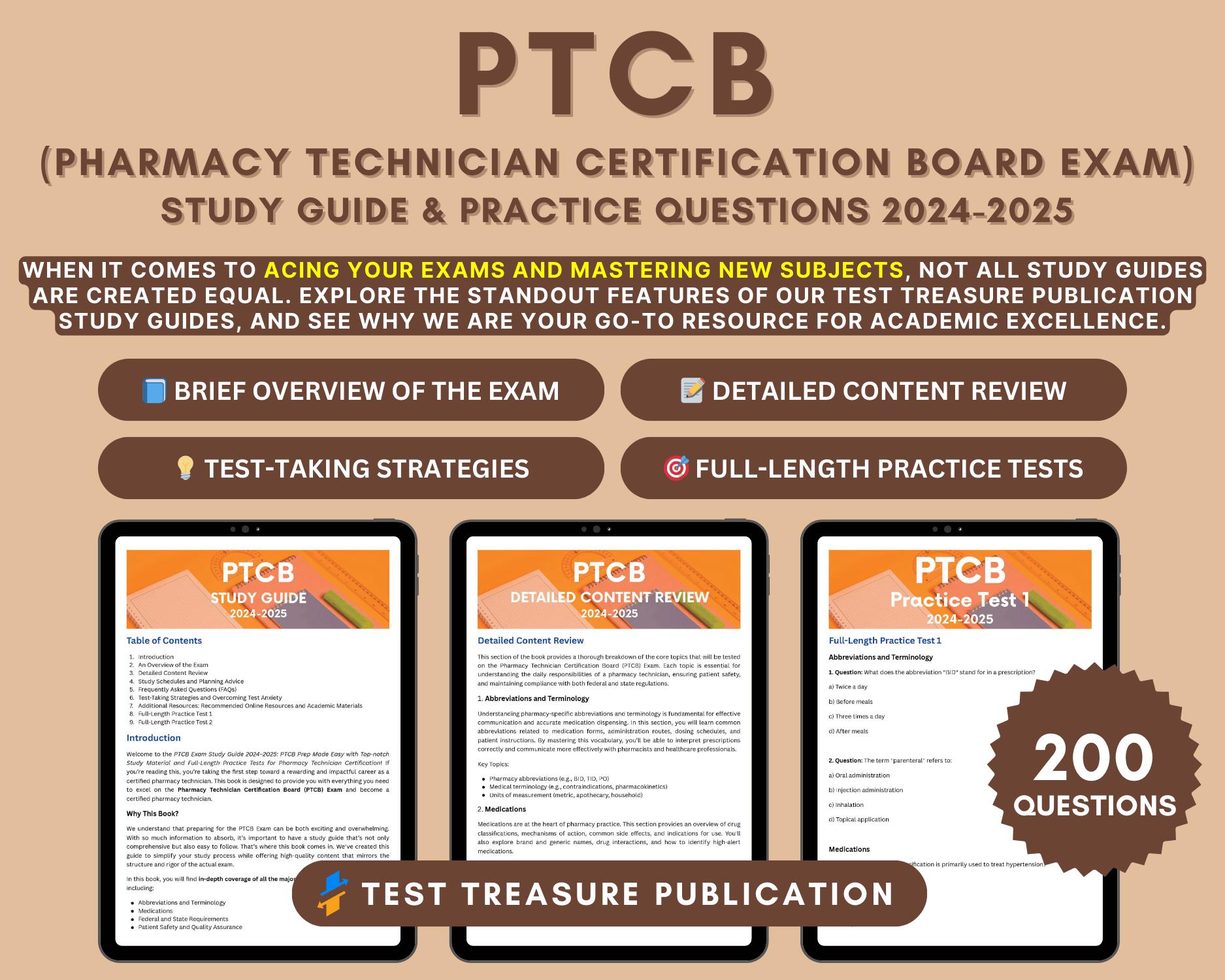 PTCB Exam Study Guide 2024-25: In-depth Content Review, Practice Tests ...