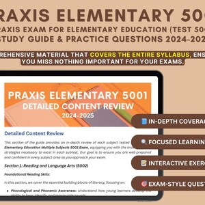 Praxis Elementary Education Multiple Subjects 5001 Study Guide 2024 ...
