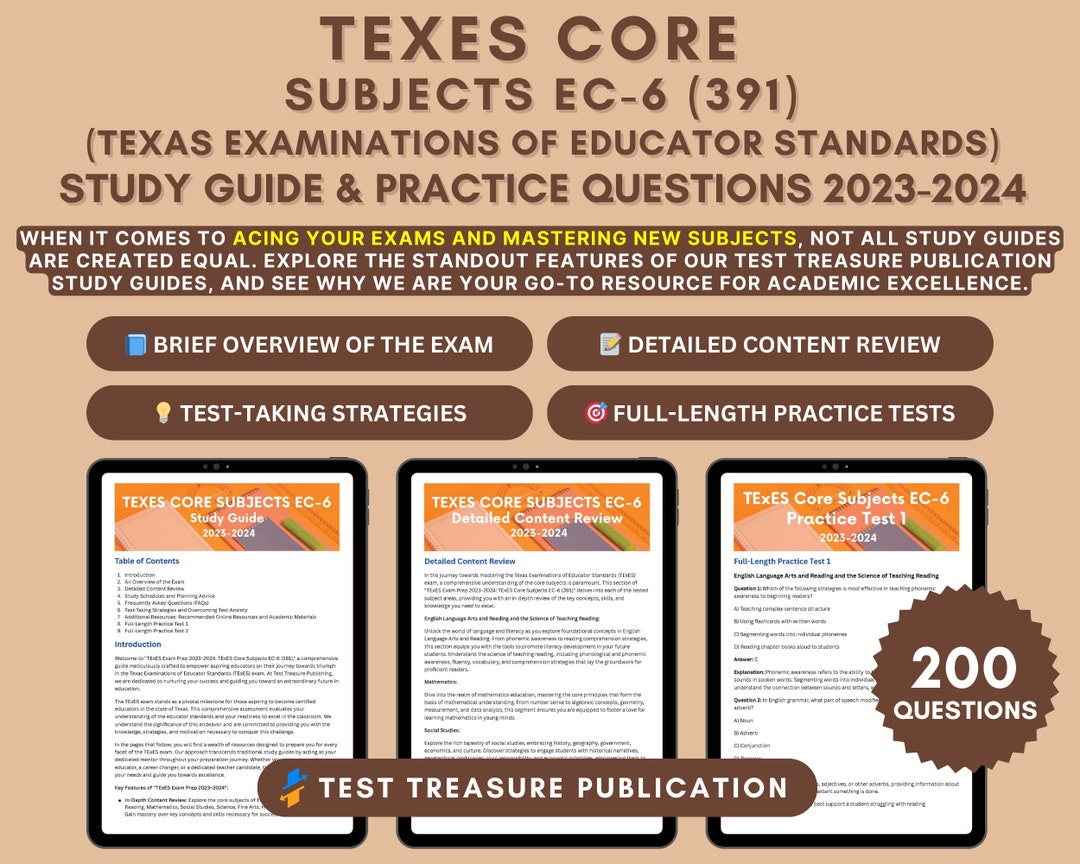 Texes Core Subjects EC-6 Exam Study Guide 2023-2024: In-depth Content ...
