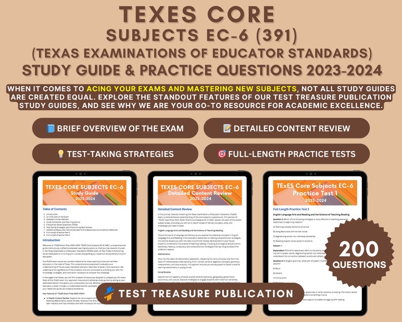 Texes Core Subjects EC-6 Exam Study Guide 2023-2024: In-depth Content ...