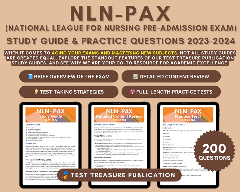 NLN PAX Study Guide 2023-24: Practice Questions, Detailed Answers ...