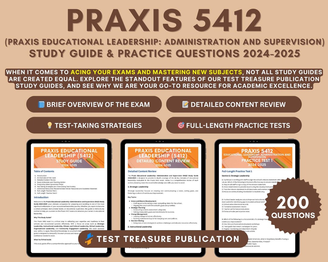 Praxis 5412 Educational Leadership Study Guide 2024-2025: Detailed ...