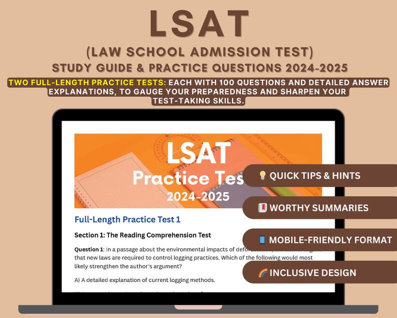 LSAT Study Guide 2024-2025: In-depth Content Review, Practice Tests ...