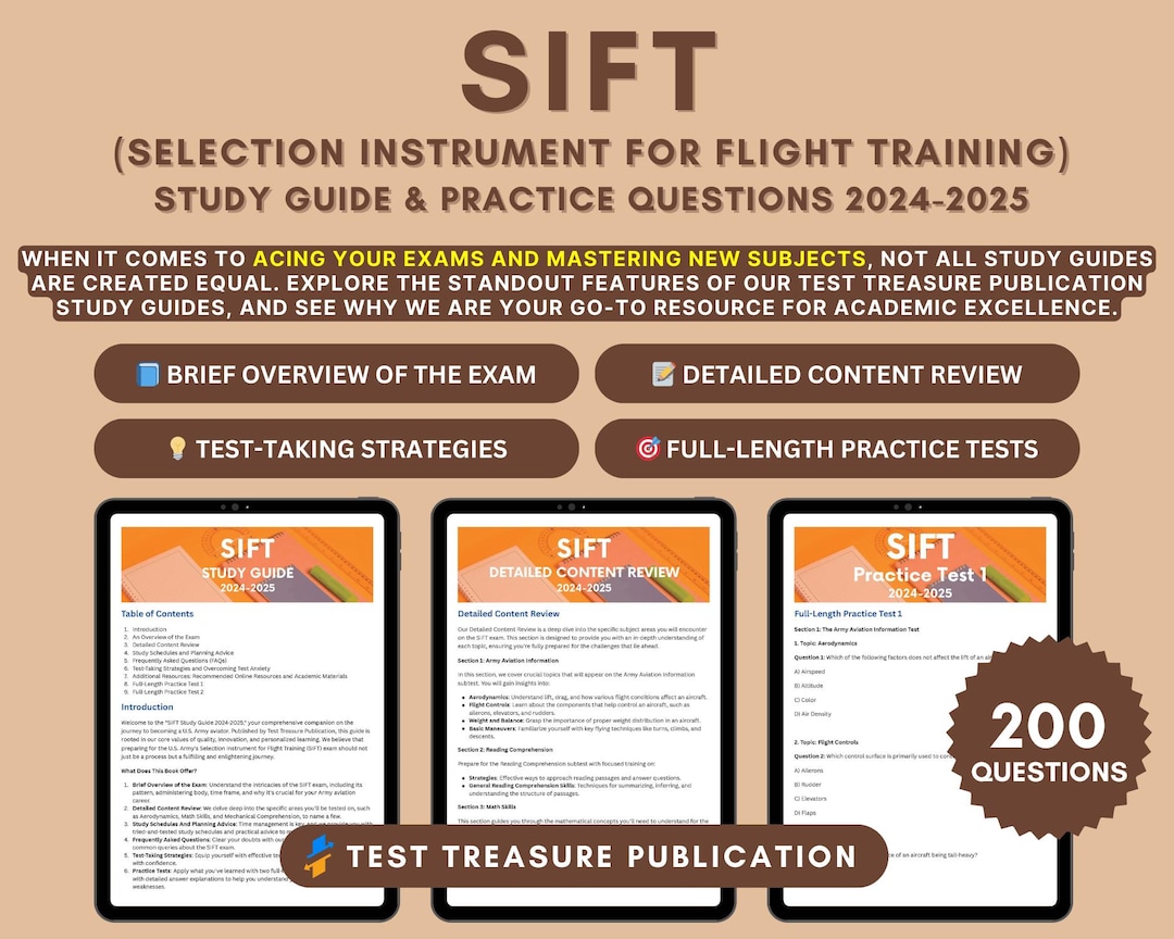 SIFT Exam Study Guide 2024-25: Ace U.S. Army Aviation Test - Practice ...