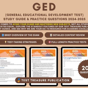 GED Exam Study Guide 2024-2025 | GED Test Prep | Math, Language Arts ...