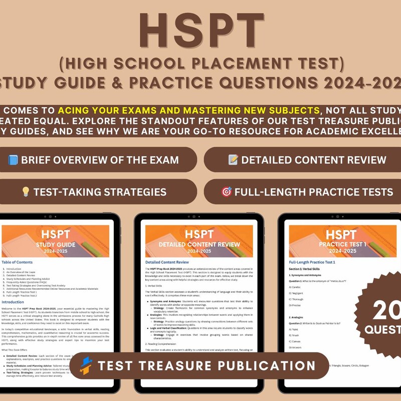 High School Prep Test - Etsy