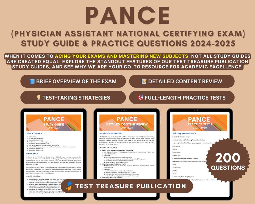 PANCE Prep Study Guide 2024-2025: In-depth Review, Practice Tests ...