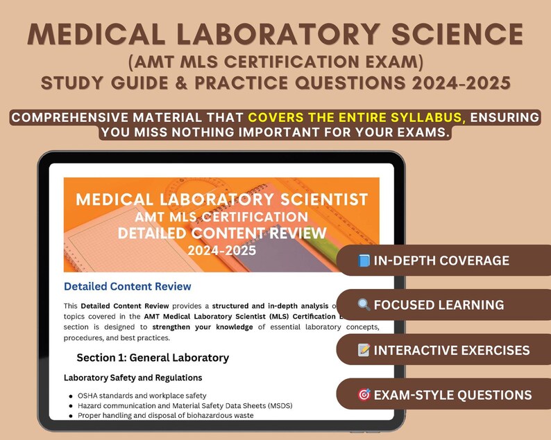Medical Laboratory Scientist Study Guide 2024-2025: AMT MLS ...