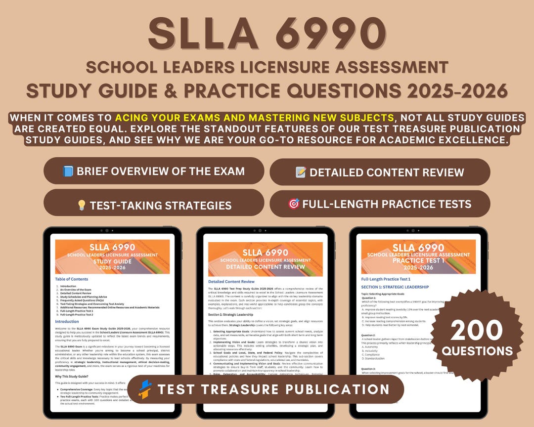SLLA 6990 Exam Prep Study Guide: Educational Leadership 2025-2026 - Etsy