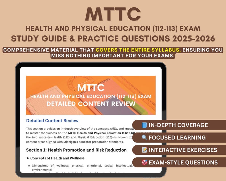 MTTC Health & Physical Education Study Guide: Michigan Teacher ...