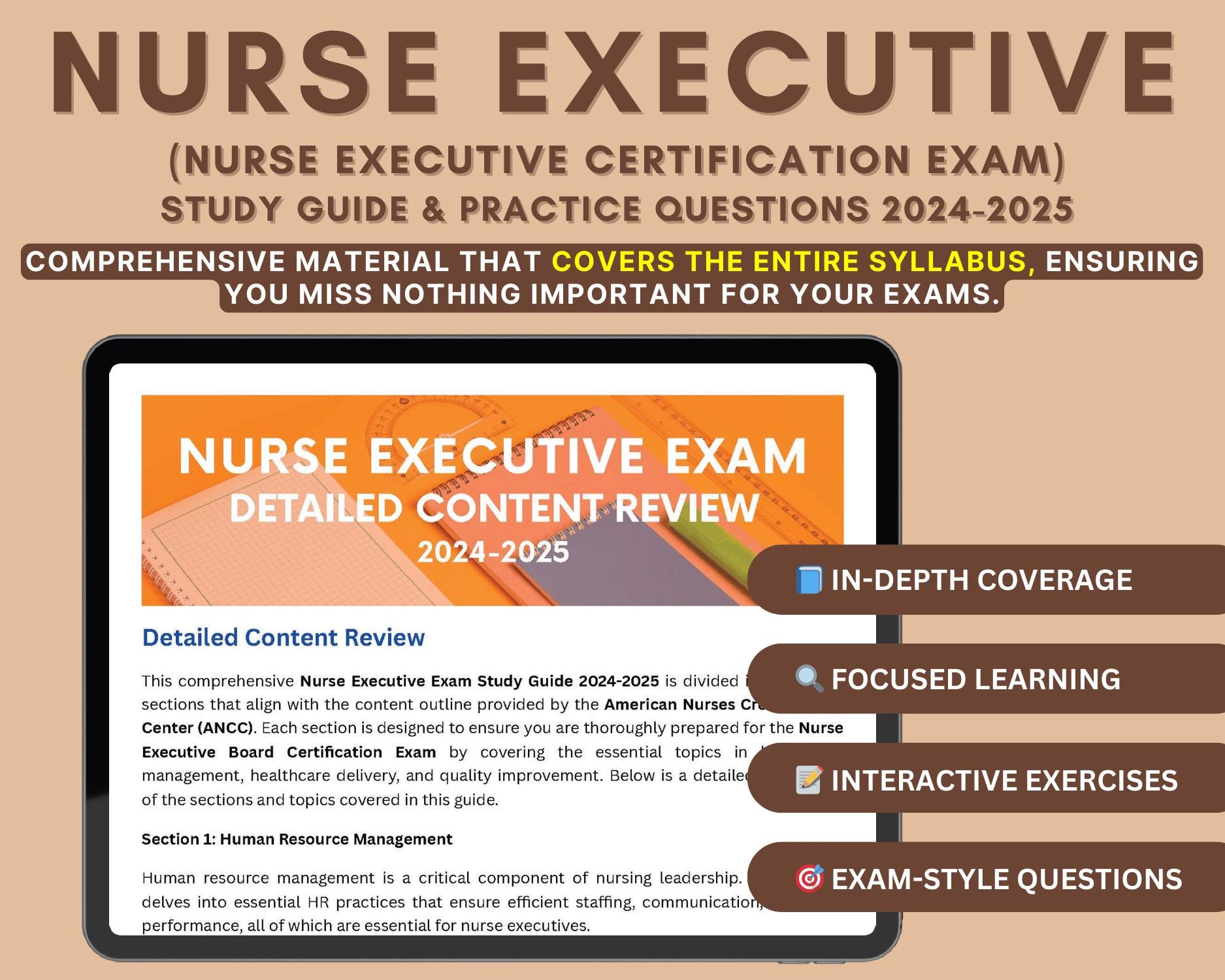 Nurse Executive Exam Study Guide 2024-2025: ANCC Certification With In ...