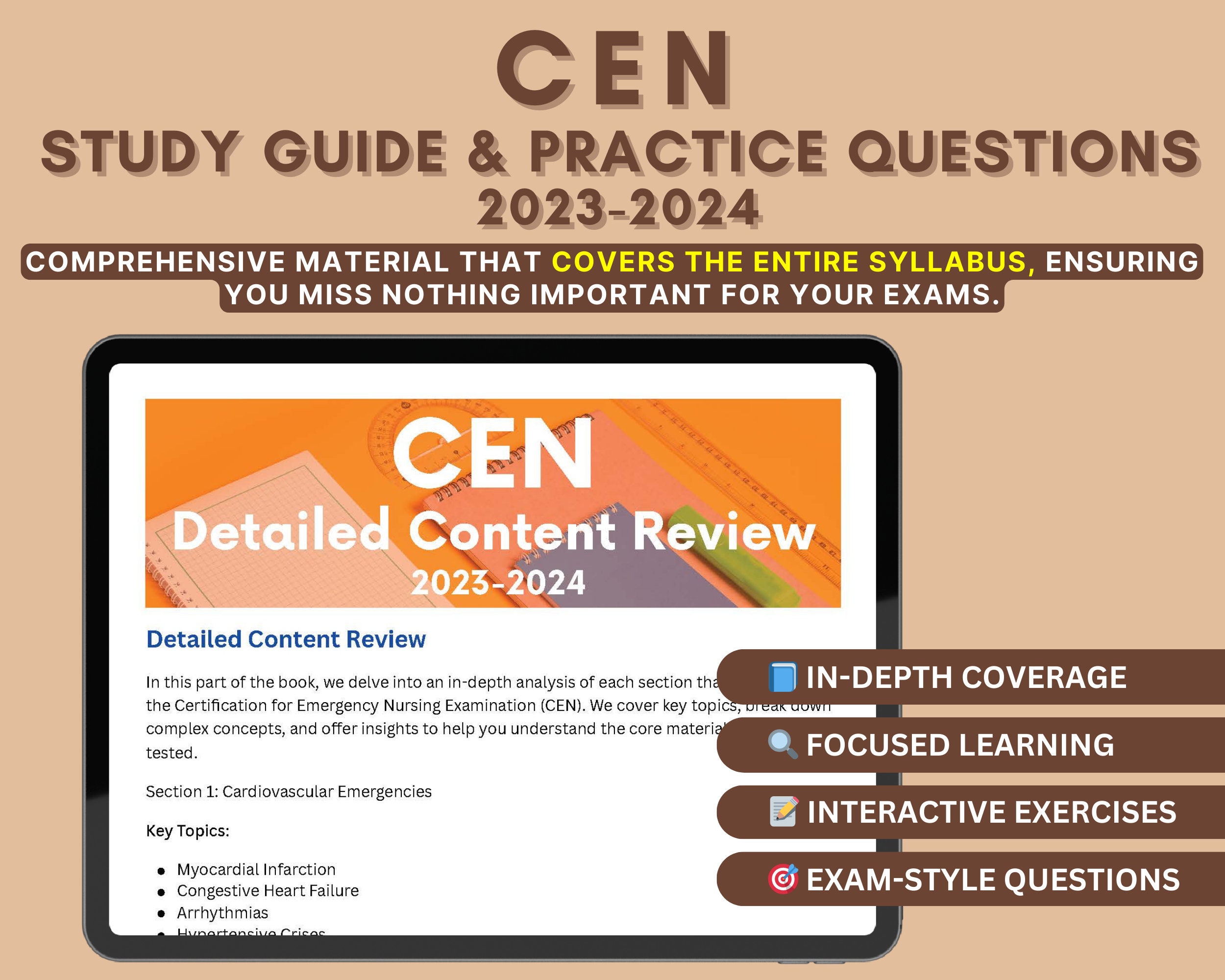 CEN Study Guide 2023-24: Practice Questions, Detailed Answers, Tips ...
