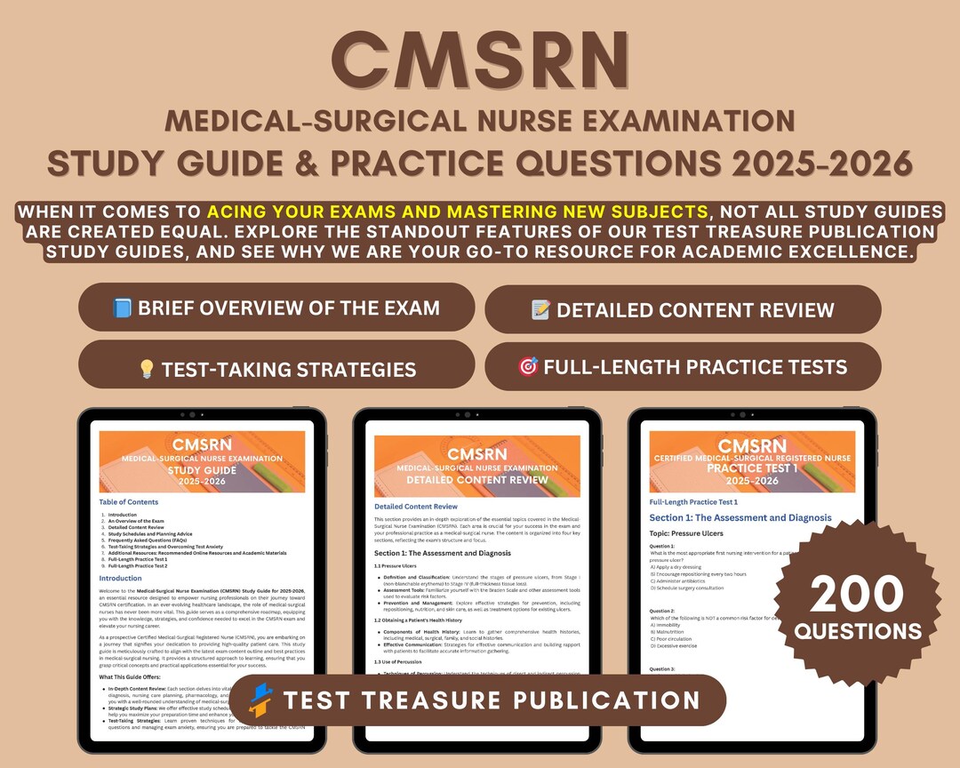CMSRN Exam Prep 2025-2026: Medical-surgical Nurse Certification - Etsy