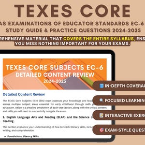 Texes Core Subjects EC-6 Exam Study Guide 2024-2025: In-depth Content ...