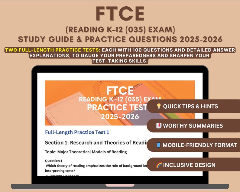 FTCE Reading K-12 Study Guide 2025-2026 – Teacher Exam Prep (digital ...