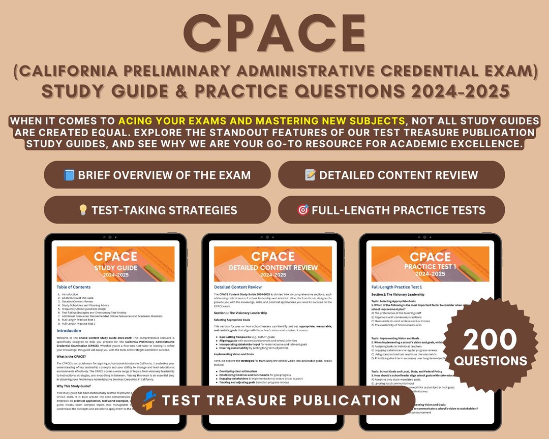 CPACE Study Guide 2024-2025: Mastering California Preliminary ...