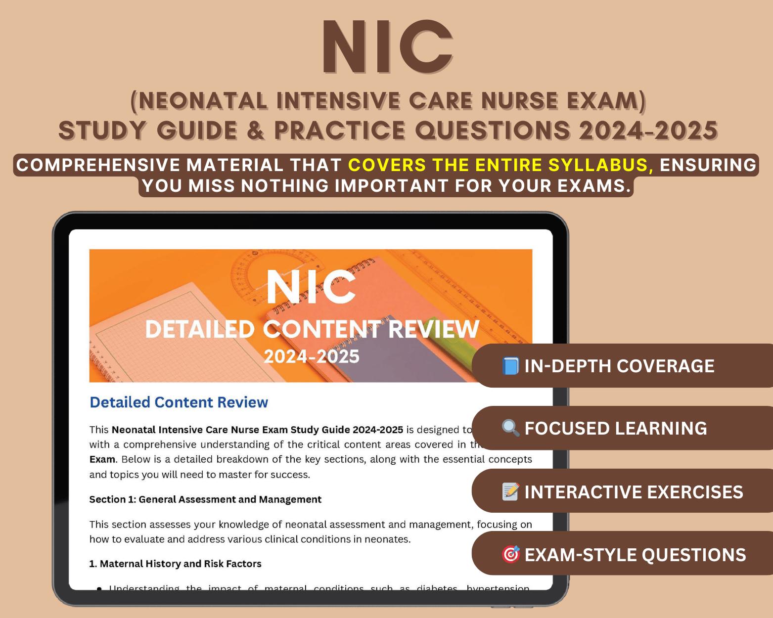 Neonatal Intensive Care Nurse Study Guide 2024-2025: Master the NIC ...