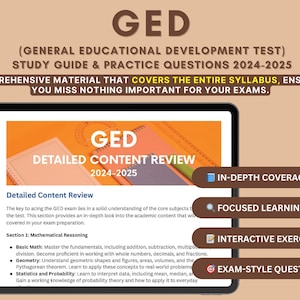 GED Exam Study Guide 2024-2025 | GED Test Prep | Math, Language Arts ...