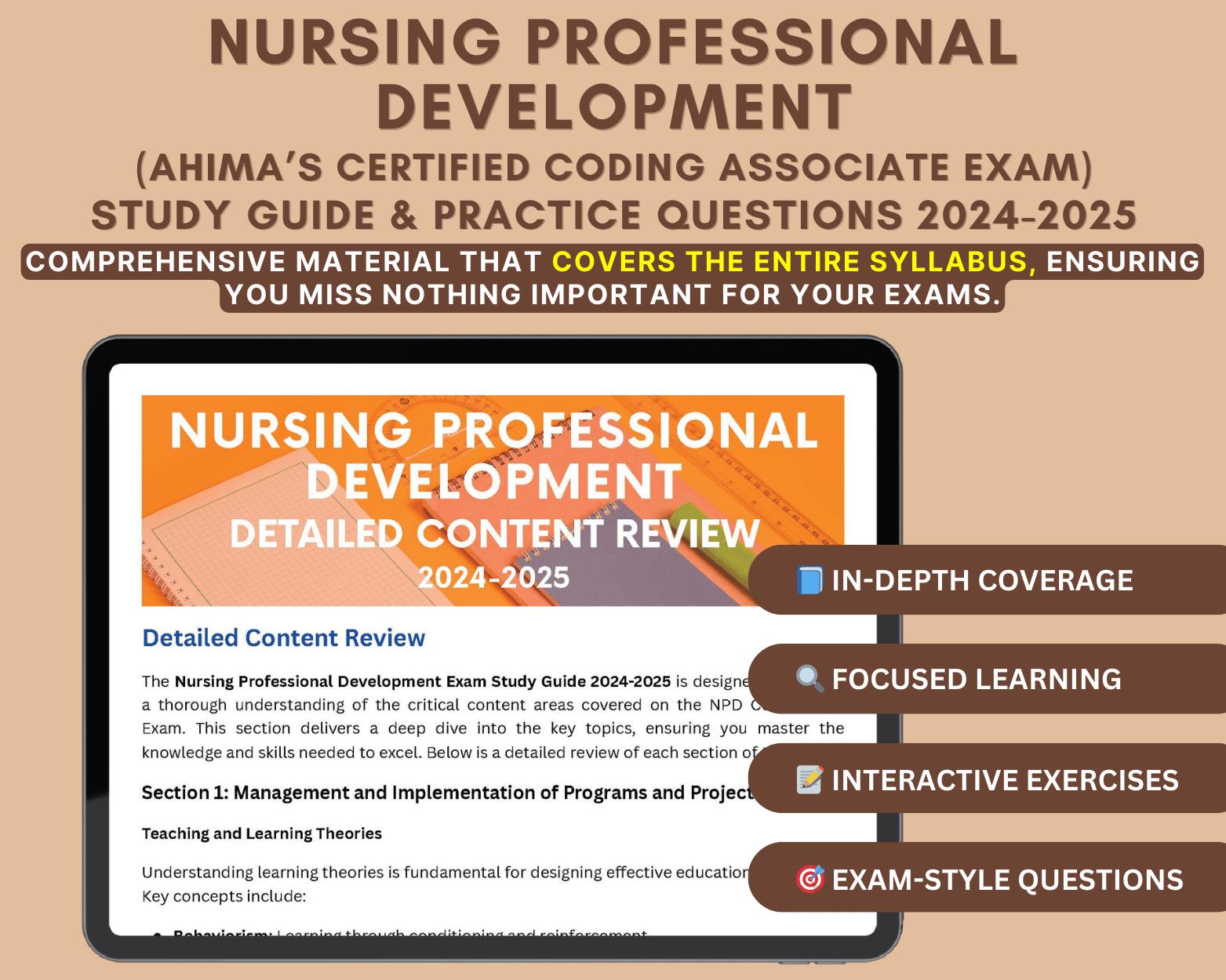 Nursing Professional Development Study Guide 2024-2025: Mastering ANCC ...