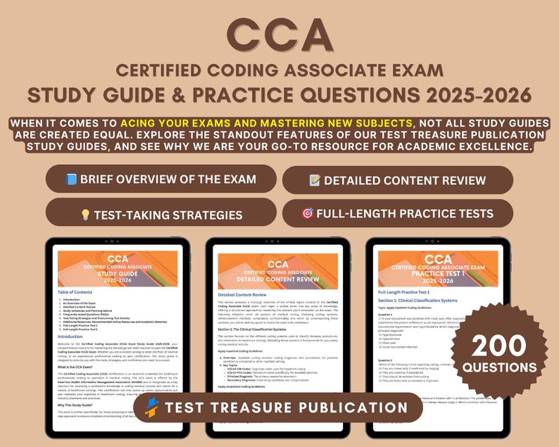 CCA Exam Study Guide 2025-2026: Medical Coding Certification - Etsy