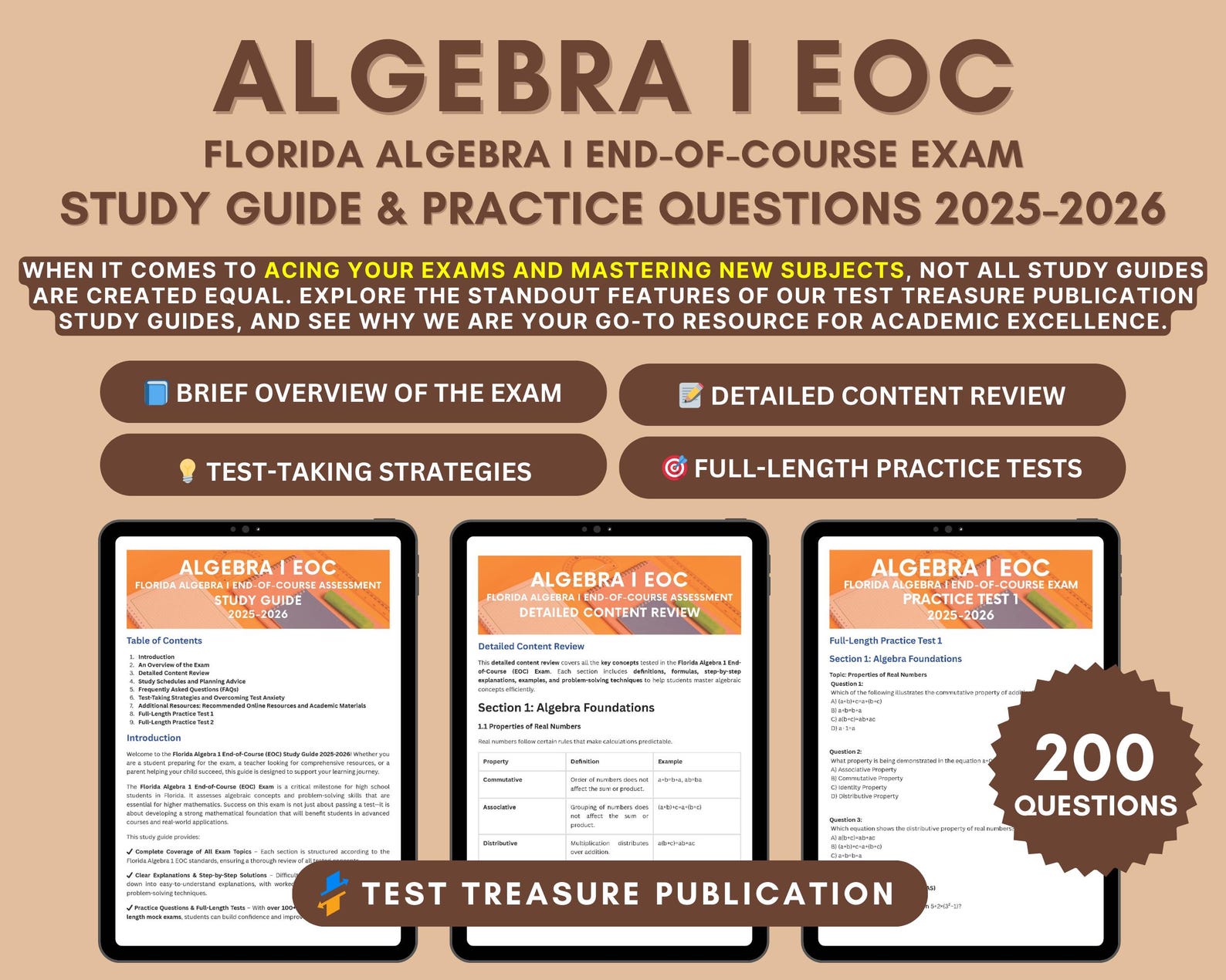 Florida Algebra 1 EOC Study Guide: Practice Tests & Content Review ...
