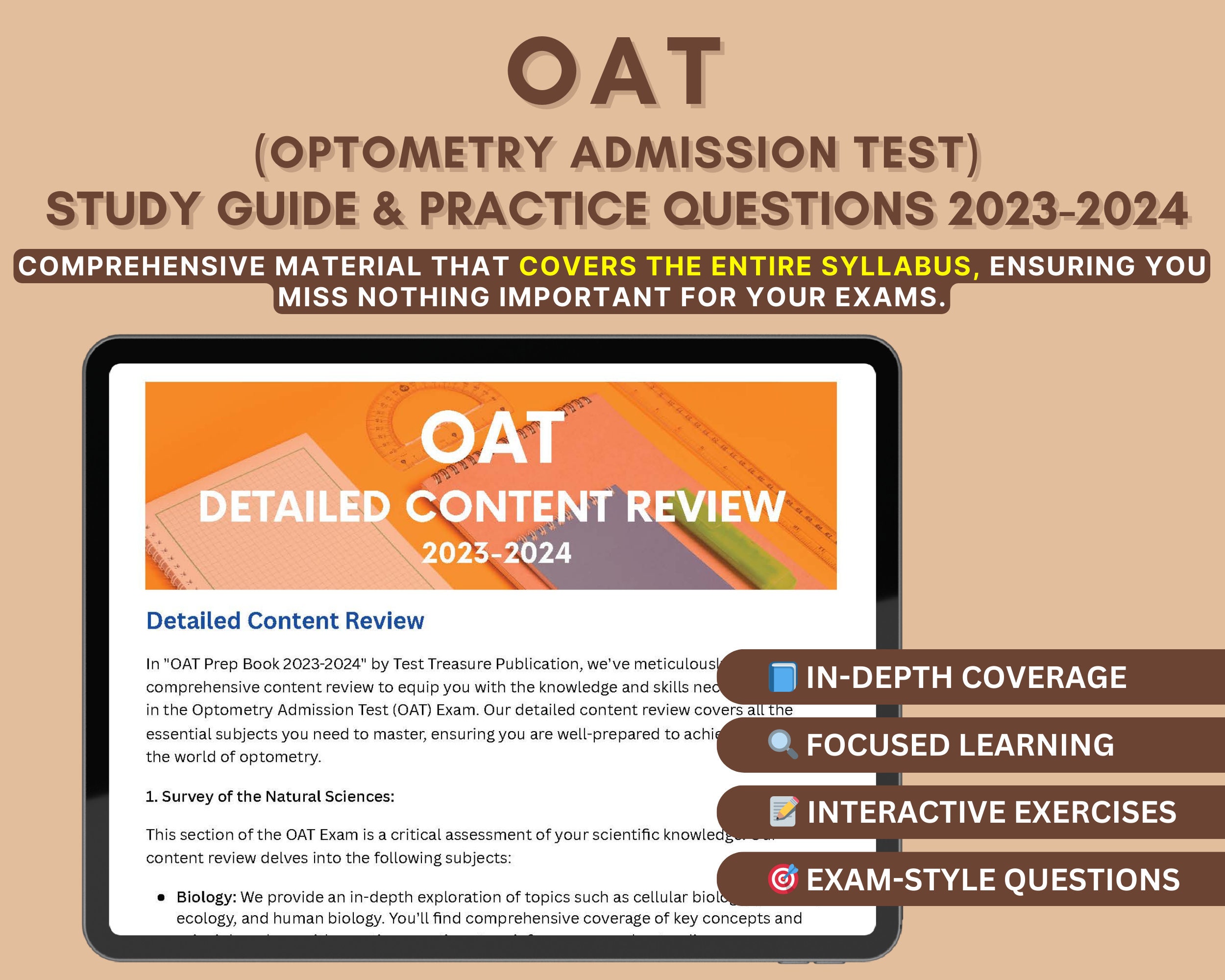 OAT Prep Book 2023-2024: Optometry Admission Test Study Guide - Etsy