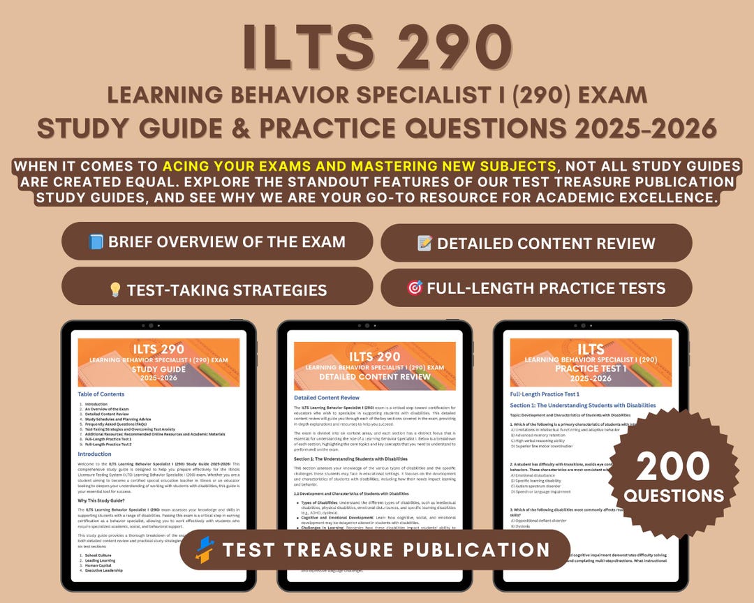 ILTS Learning Behavior Specialist (290) Exam Study Guide: 2 Practice ...