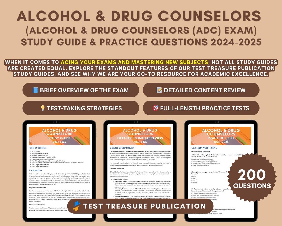 Alcohol and Drug Counselor Study Guide 2024-2025: In-depth Content ...