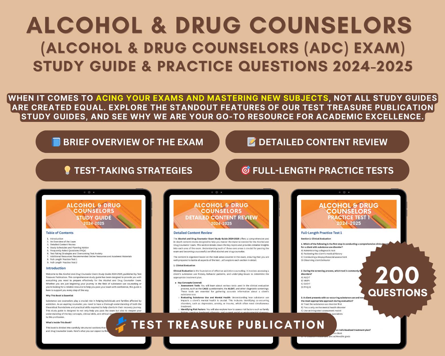 Alcohol and Drug Counselor Study Guide 2024-2025: In-depth Content ...