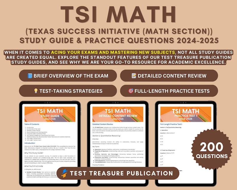 TSI Math Prep Study Guide for 2024-2025: In-depth Content Review ...