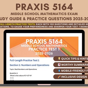 Praxis 5164 Middle School Math Study Guide: 2025-2026 Prep (PDF ...