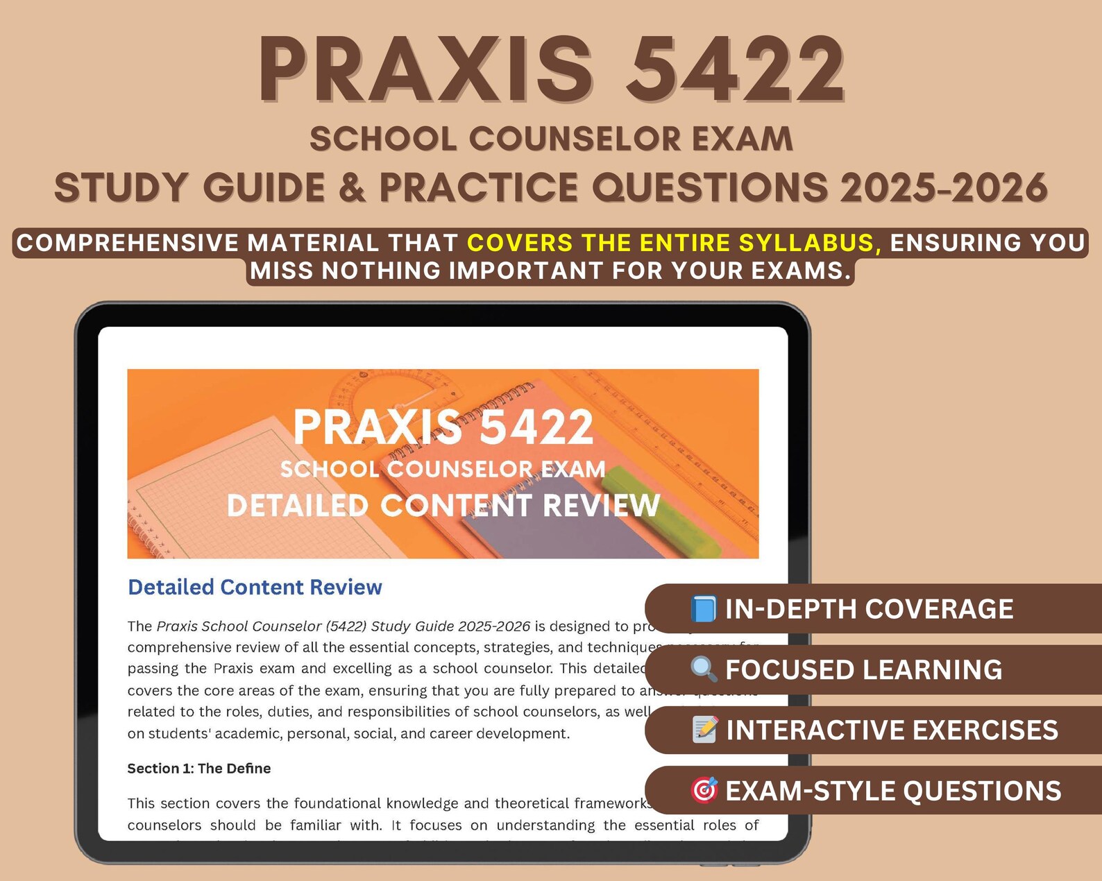 Praxis School Counselor Exam (5422) Study Guide: 2 Practice Tests - Etsy