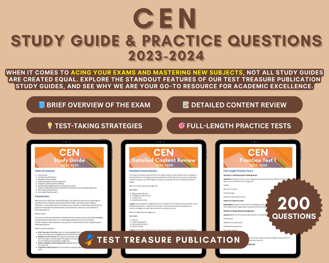 CEN Study Guide 2023-24: Practice Questions, Detailed Answers, Tips ...