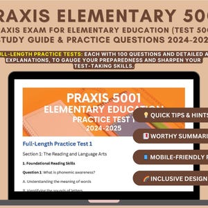 Praxis Elementary Education Multiple Subjects 5001 Study Guide 2024 ...