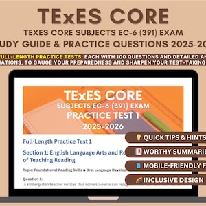 Texes Core Subjects EC-6 Study Guide 2025-2026: Practice Tests - Etsy