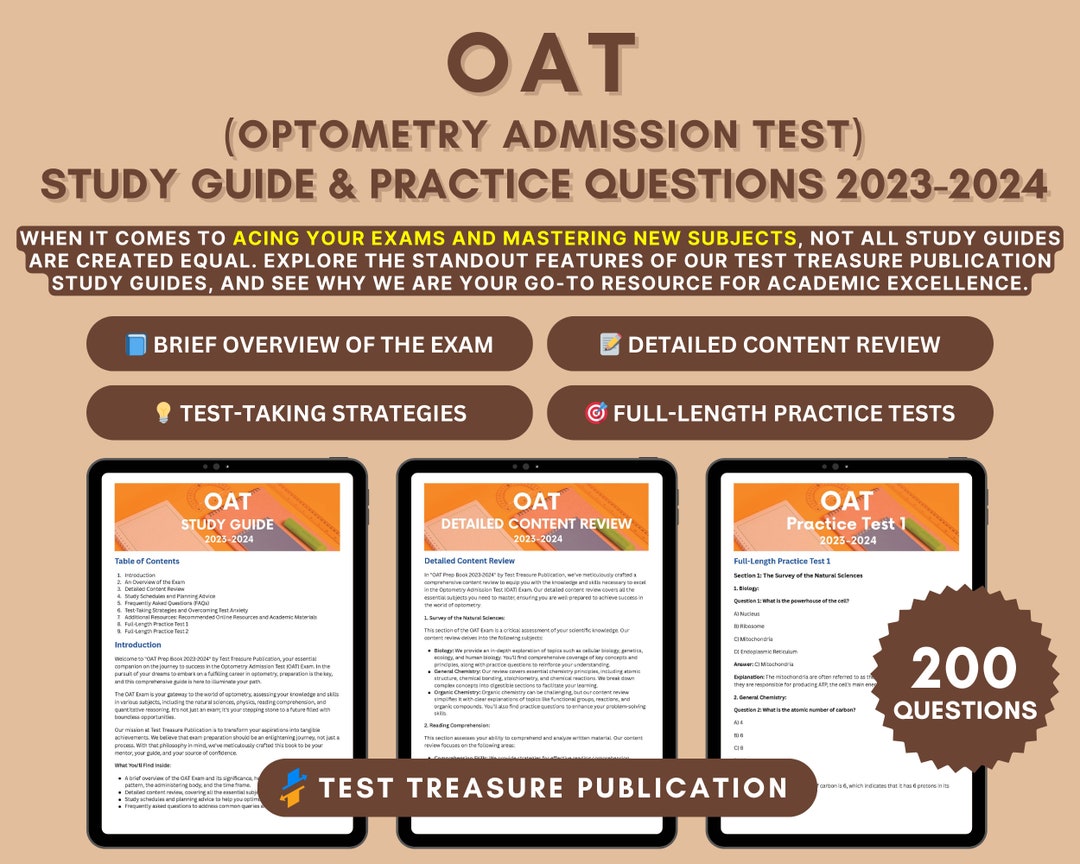 OAT Prep Book 2023-2024: Optometry Admission Test Study Guide - Etsy