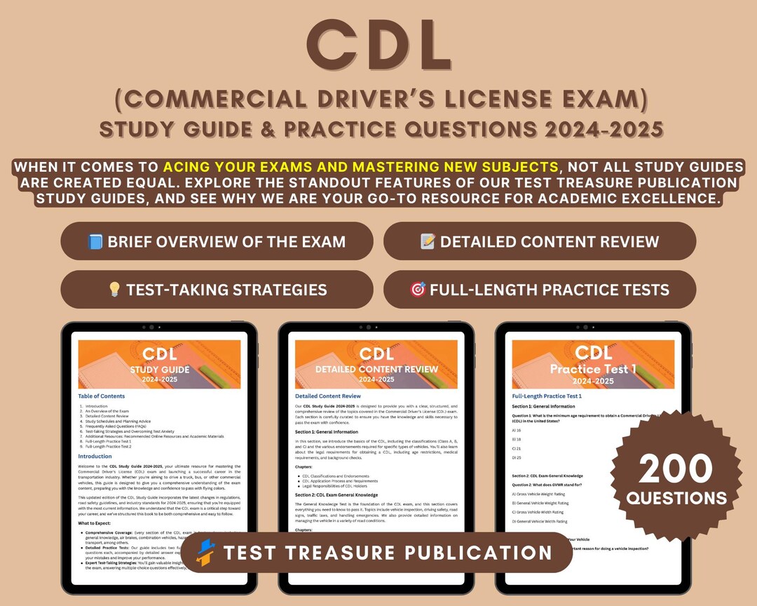 CDL Study Guide 2024-2025: Commercial Driver's License Test Prep ...