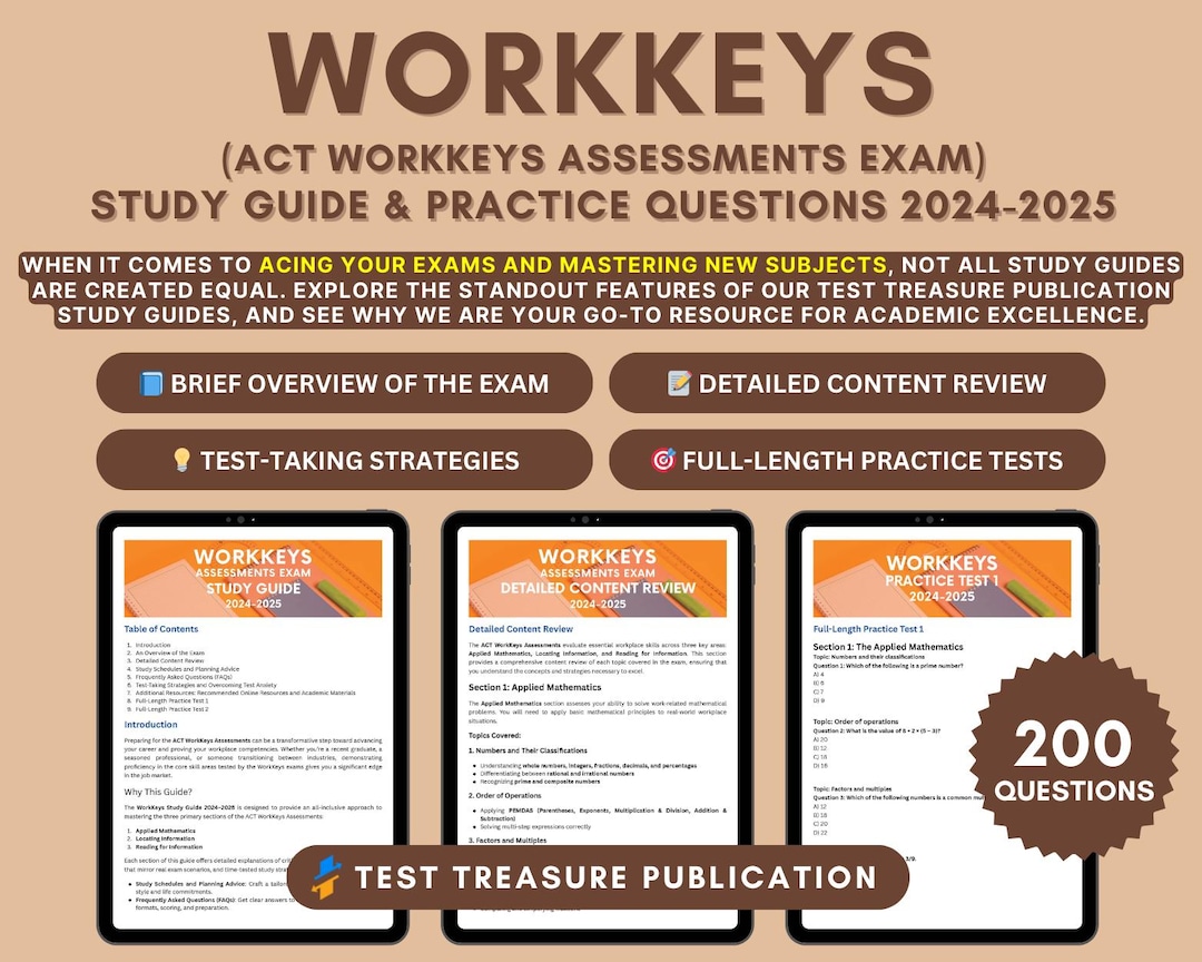 Workkeys Study Guide 2024-2025: Detailed Content Review of Applied Math ...