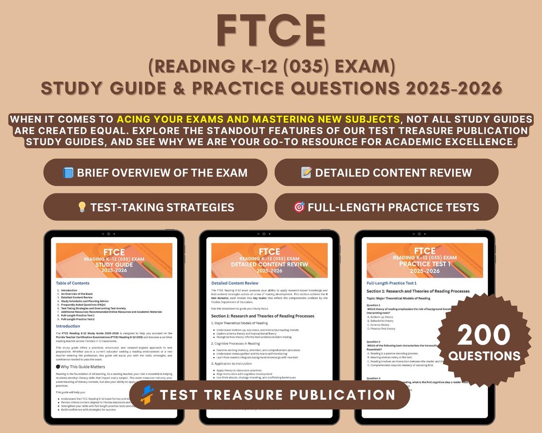 FTCE Reading K-12 Study Guide 2025-2026 – Teacher Exam Prep (digital ...