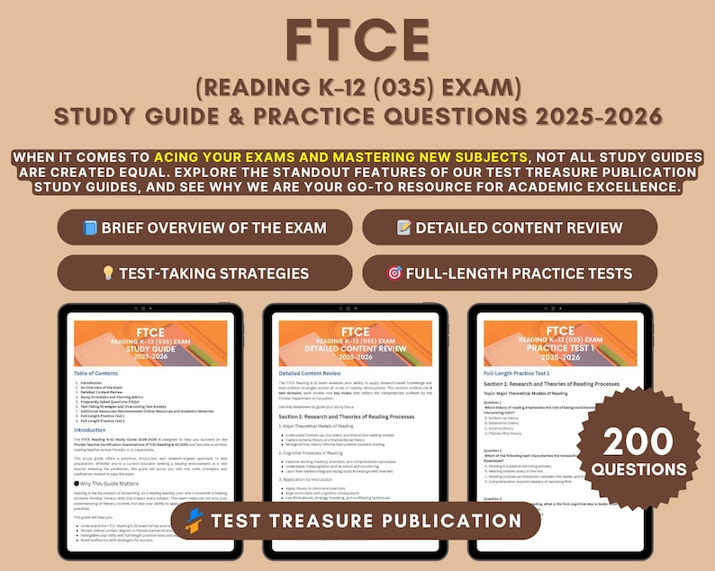 FTCE Reading K-12 Study Guide 2025-2026 – Teacher Exam Prep (digital ...
