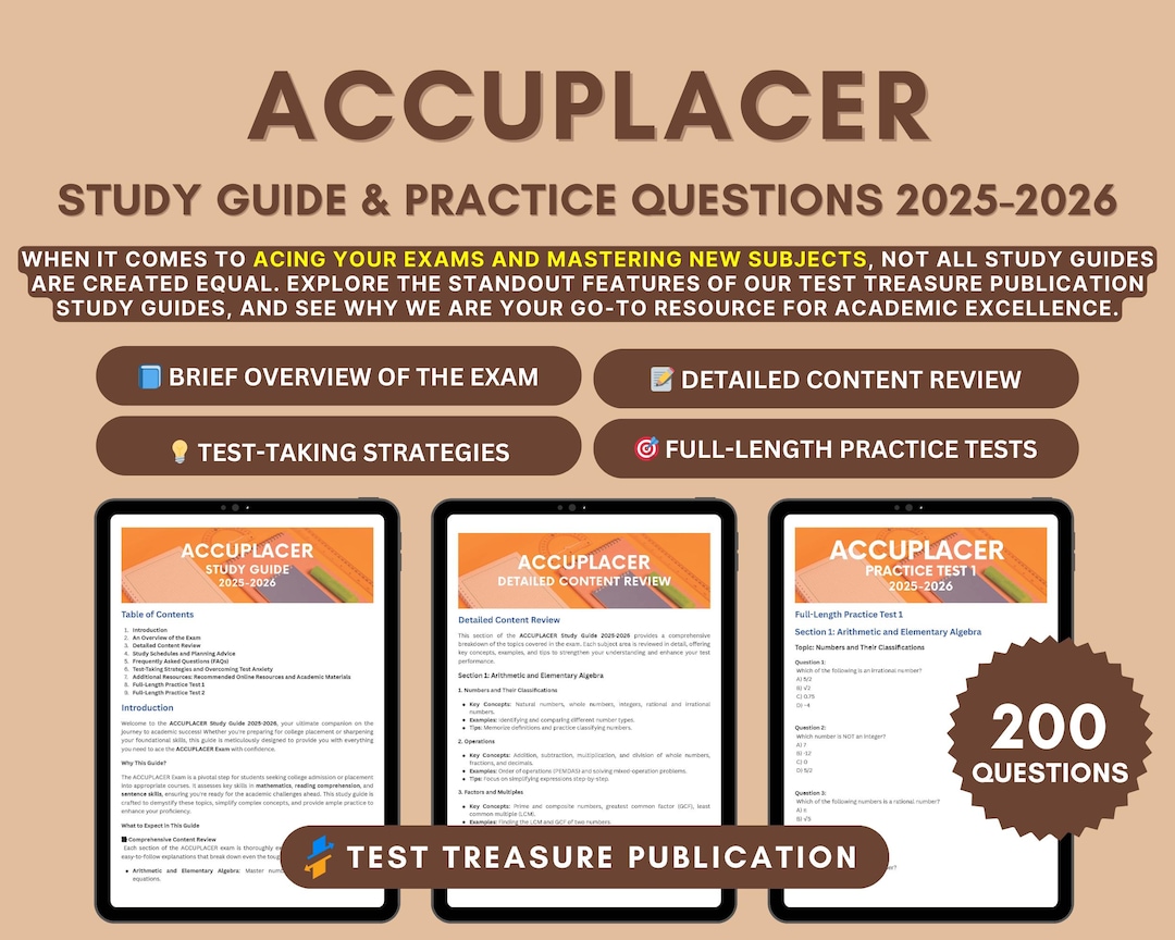 ACCUPLACER Study Guide 2025-2026: Arithmetic, Algebra, Reading, Writing ...
