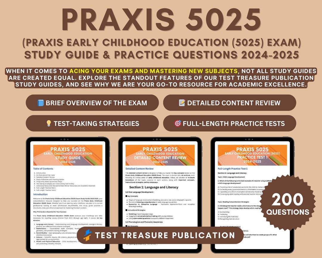 Praxis Early Childhood Education (5025) Study Guide 2024–25: Detailed ...