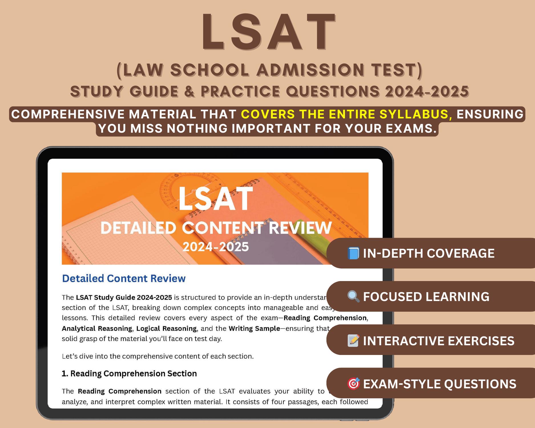 LSAT Study Guide 2024-2025: In-depth Content Review, Practice Tests ...