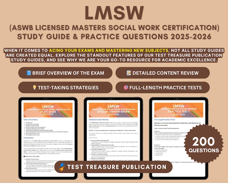 LMSW Exam Study Guide 2025-2026 – ASWB Masters Exam Prep (printable + Digital) - Etsy UK