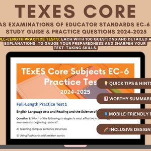 Texes Core Subjects EC-6 Exam Study Guide 2024-2025: In-depth Content ...