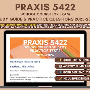 Praxis School Counselor Exam (5422) Study Guide: 2 Practice Tests - Etsy