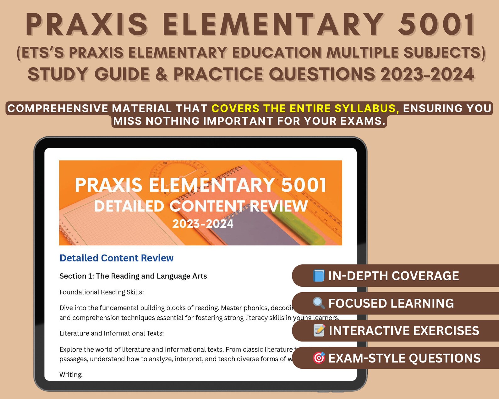 Praxis Elementary Education Multiple Subjects 5001 Study Guide 2023 ...