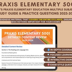 Praxis Elementary Education Multiple Subjects 5001 Study Guide 2023 ...