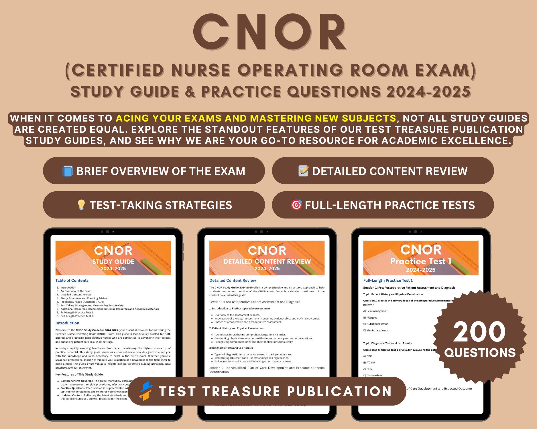 CNOR Exam Study Guide 2024-2025: In-depth Content Review, Practice ...