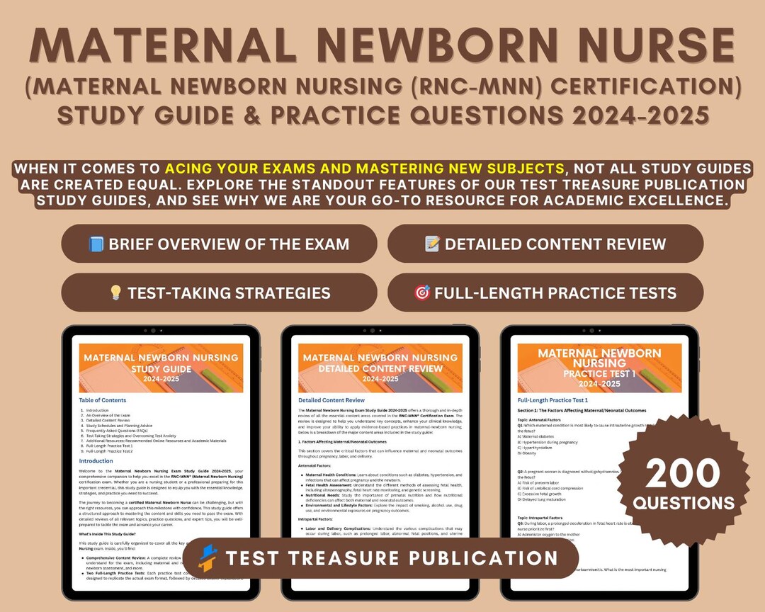 Maternal Newborn Nursing Exam Study Guide 2024-2025: Pass the RNC-MNN ...